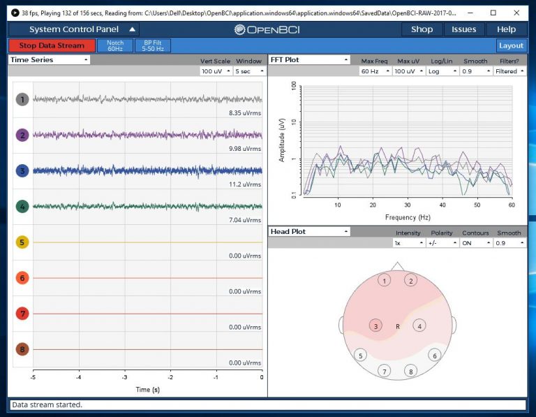 OpenBCI Ganglion (Windows 10) – Part 5 – EEG Reading – brainwaves.io