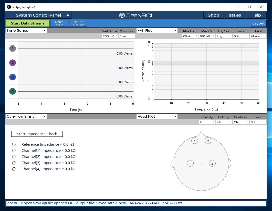 OpenBCI Ganglion (Windows 10) – Part 5 – EEG Reading – brainwaves.io